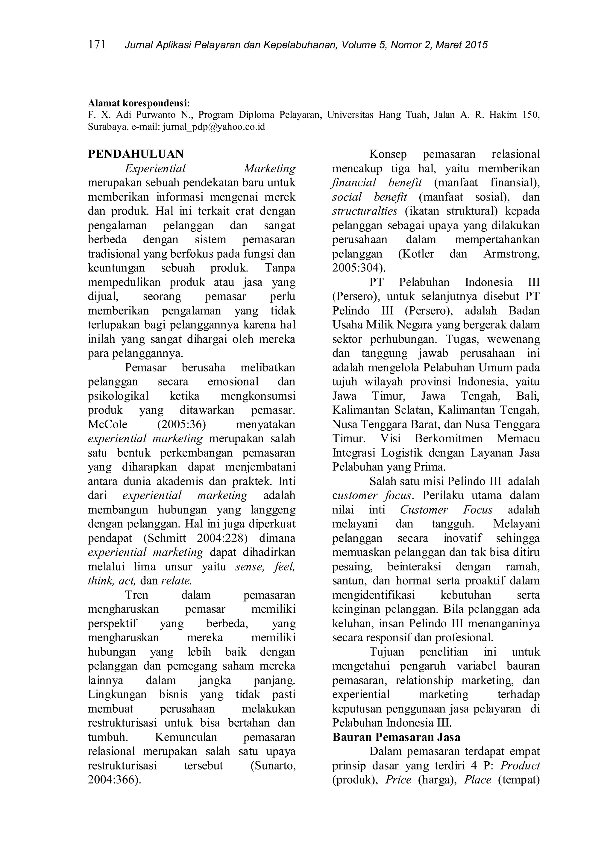 Vol5 no2 analisis pengaruh bauran pemasaran, adi purwanto | PDF