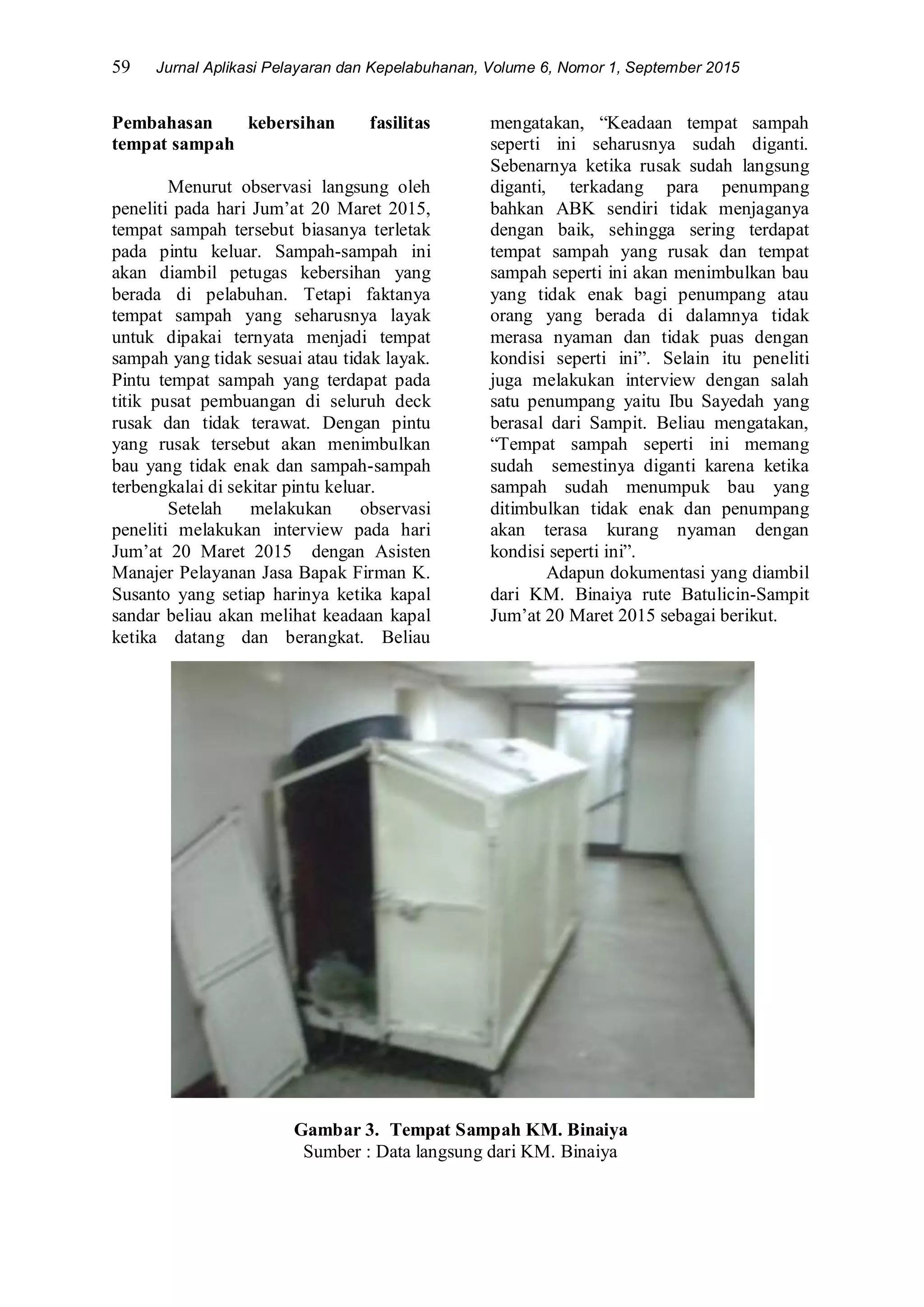 Vol6 no1 analisa kebersihan fasilitas kapal, tito, adi purwanto, sofyan poli | PDF