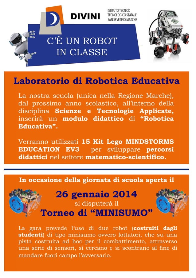 C’è un robot in classe, laboratorio di robotica educativa | PDF