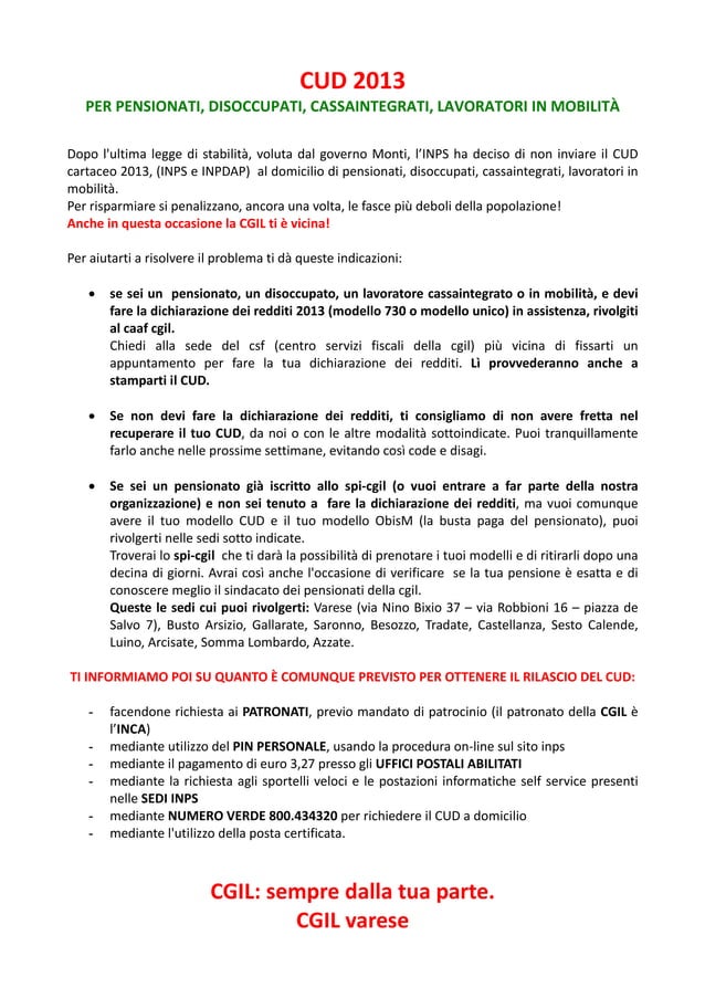 Cosa devi fare per avere il tuo CUD? | PDF