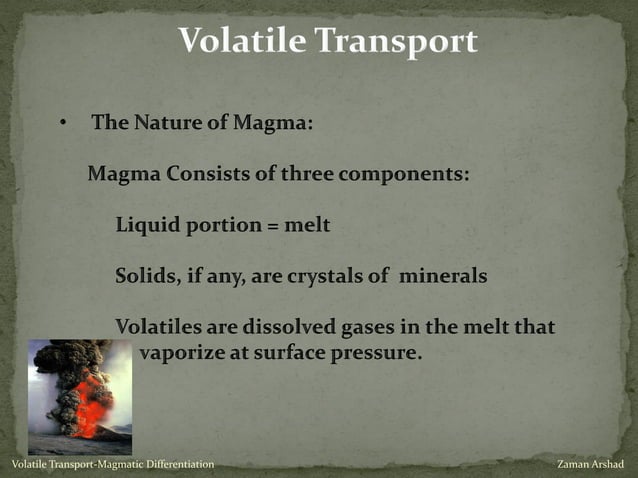 Volatile Transport - Magmatic Differentiation | PDF | Geology | Science