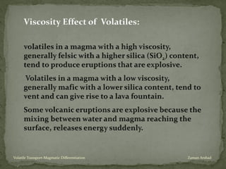 Volatile Transport - Magmatic Differentiation | PDF