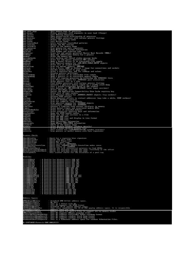 Volatile memory analysis