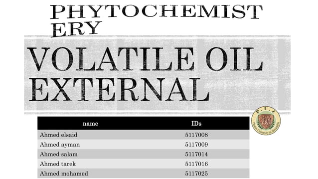 Volatile oil | PPT