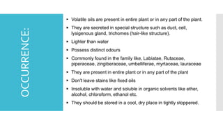 Chepter 4, part- 9 Volatile Oil .CLASSIFICATION OF VOLATILE OILpptx | PPTX