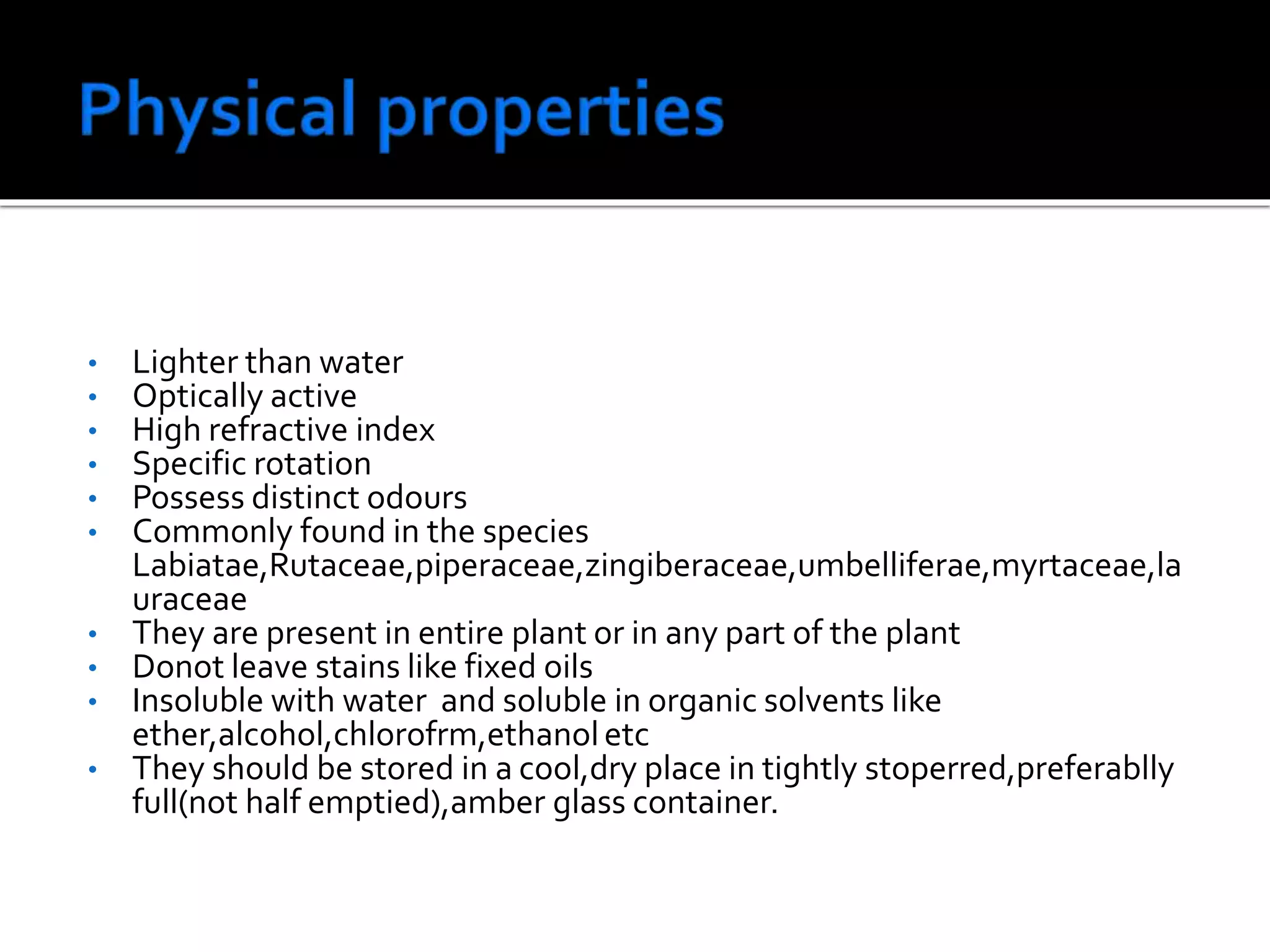 Volatile Oils | PPTX