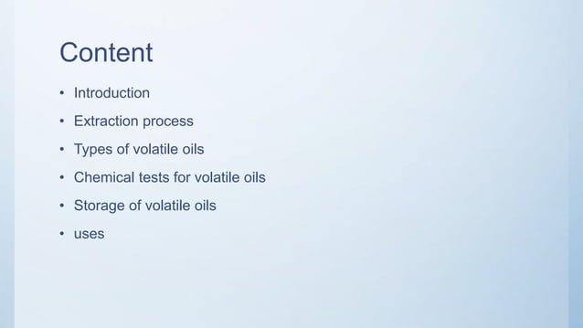 Volatile oils | PPTX