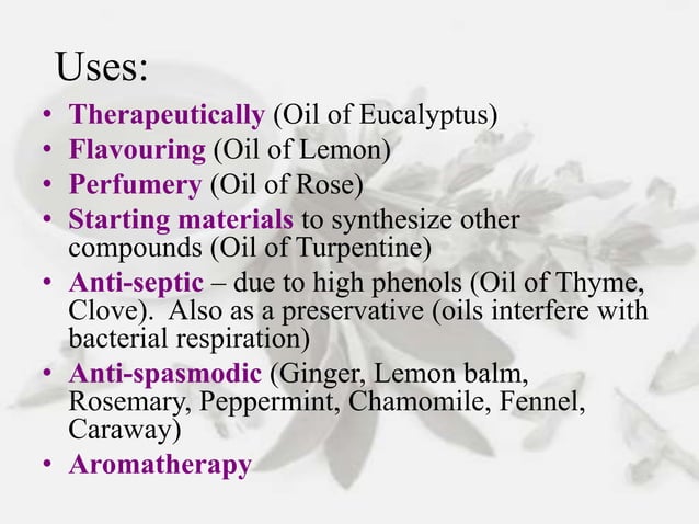 Volatile oils 1st lecture | PPTX