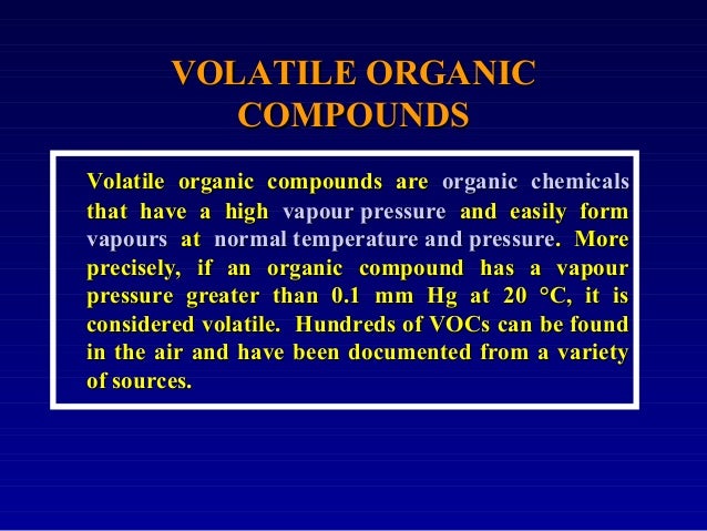 Volatile organic compounds (vo cs) and its removal techniques