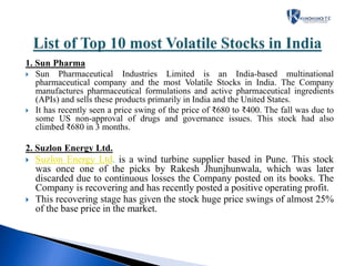 Volatile Stock in India | PPTX | Stocks and Bonds | Personal Investing