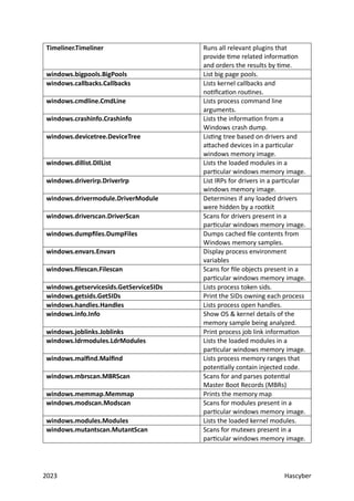 Volatility Commands for Basic Malware Analysis- Descriptions and Examples | PDF