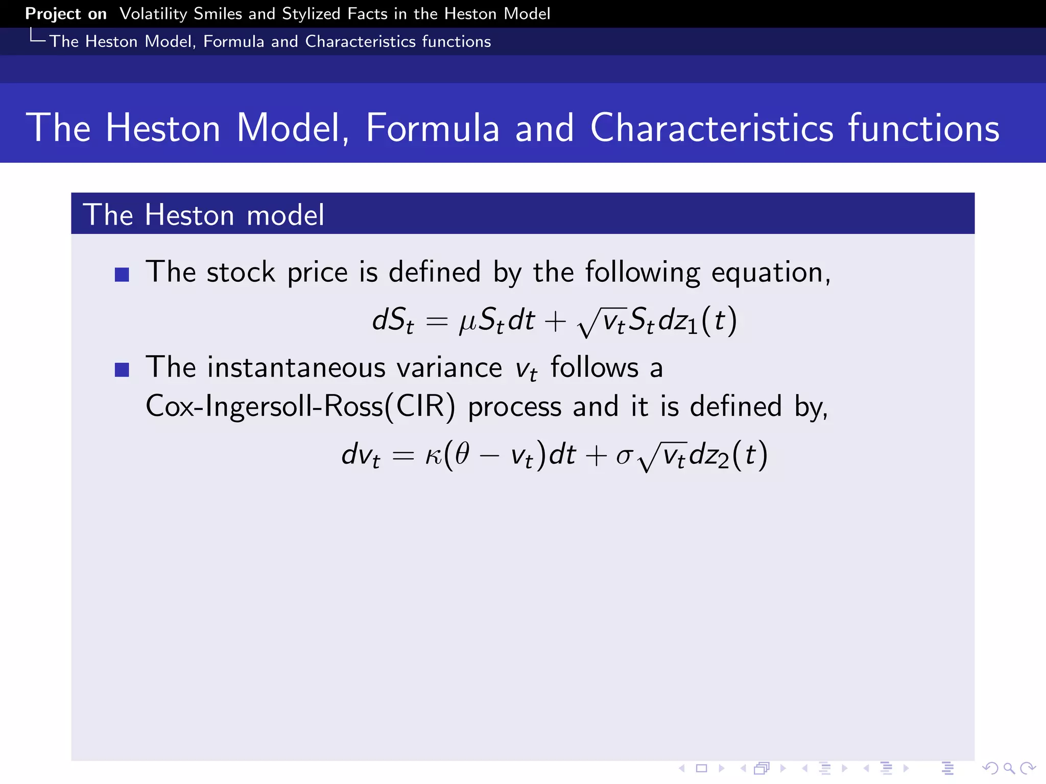 Volatility Smiles and Stylised Facts in the Heston Model | PDF