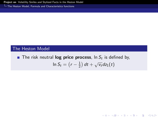 Volatility Smiles and Stylised Facts in the Heston Model | PDF