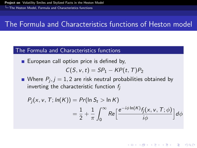 Volatility Smiles and Stylised Facts in the Heston Model | PDF