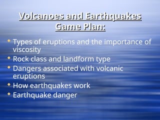 VOLCANEOUS AND EARTHQUAKES: GEOLOGICAL PHENOMENA | PPT