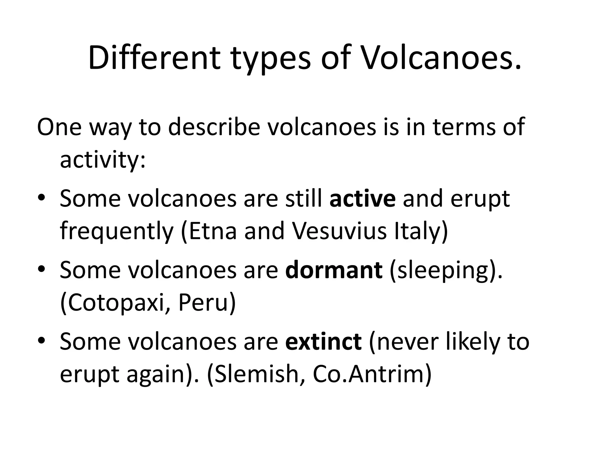 Volcanoes and volcanic Activity | PPTX