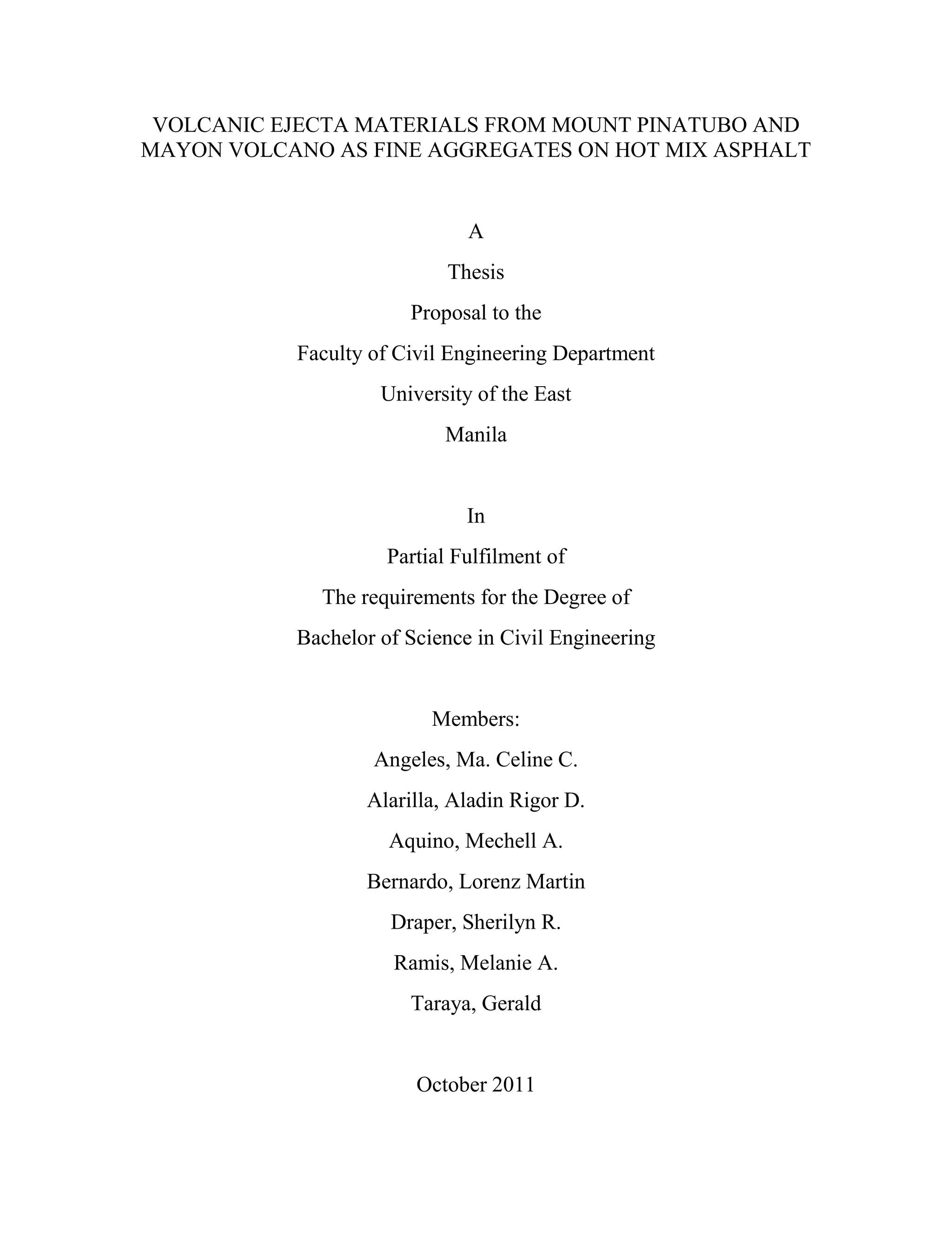Volcanic ejecta materials from mount pinatubo and mayon volcano as fine ...