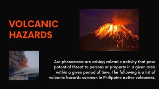 "DISASTER READINESS AND RISK REDUCTION: Various Volcano-related Hazards ...