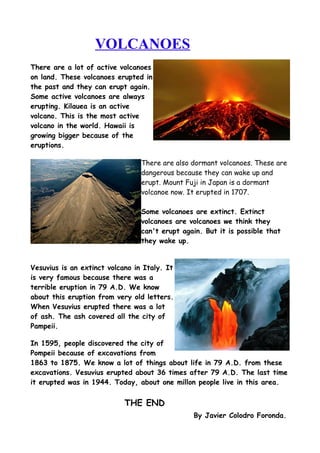 Types Of Volcanoes Active Dormant Extinct