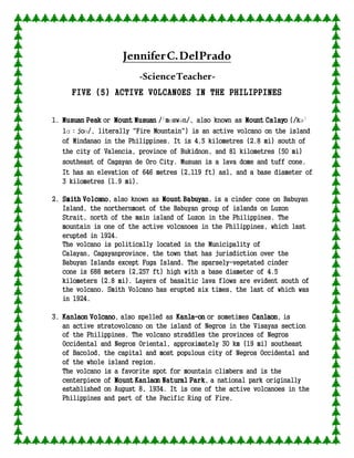 Volcanoes in the Philippines | DOCX