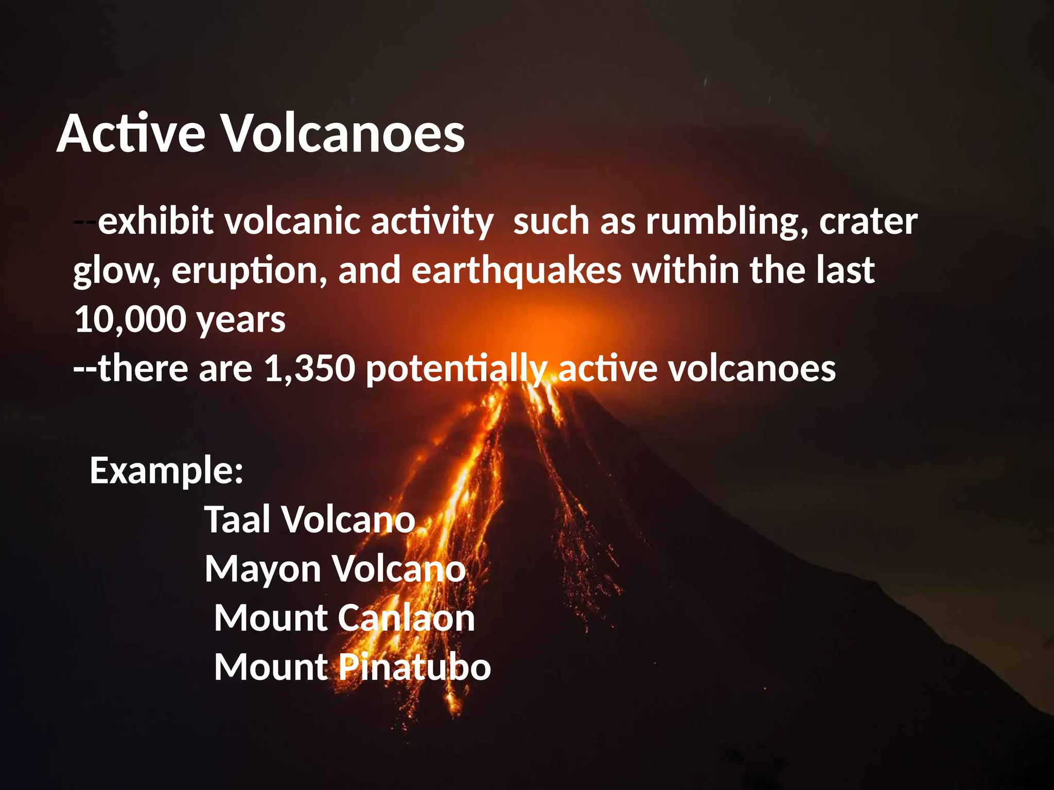 Volcanoes(Types of volcanoes according to their activity) .pptx