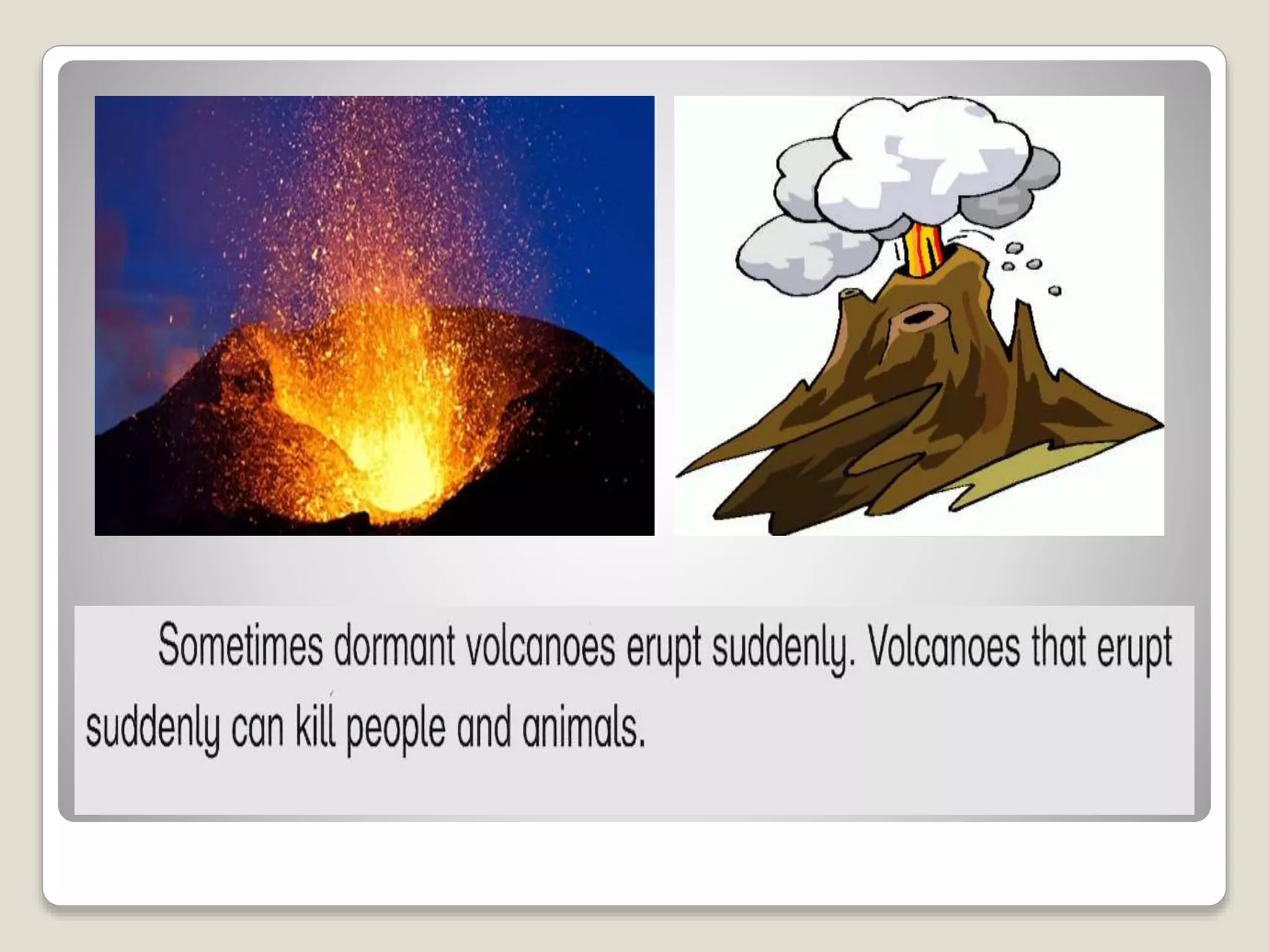 Volcanoes reading-comprehension-exercises 60296 | PPTX