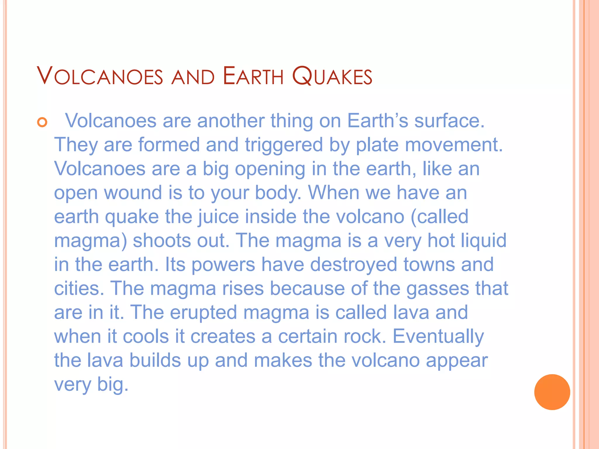 Volcanoes and earth quakes | PPTX | Geography | Science