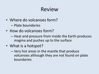 Volcanoes and eruptions | PPTX