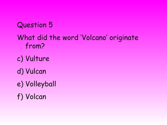 Volcanoes Quiz Ji Won | PPT