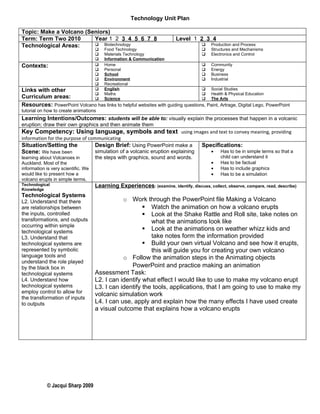 Volcanoes senior unit | DOC | Geology | Science