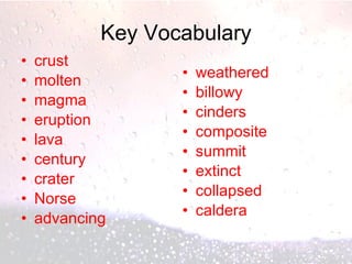 Volcanoes Vocabulary | PPT