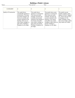 Volcano rubric | DOCX