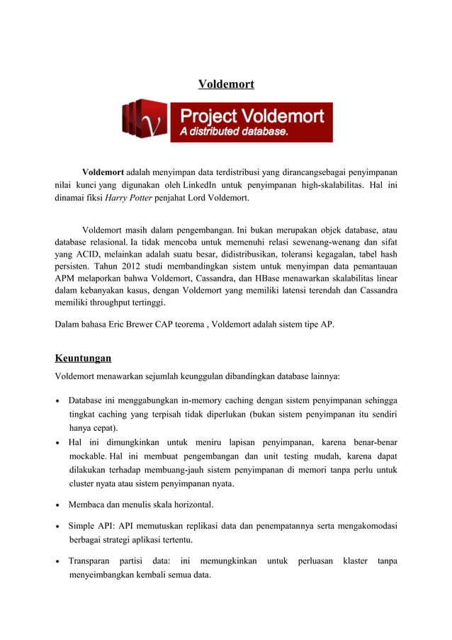 Voldemort Database | PDF