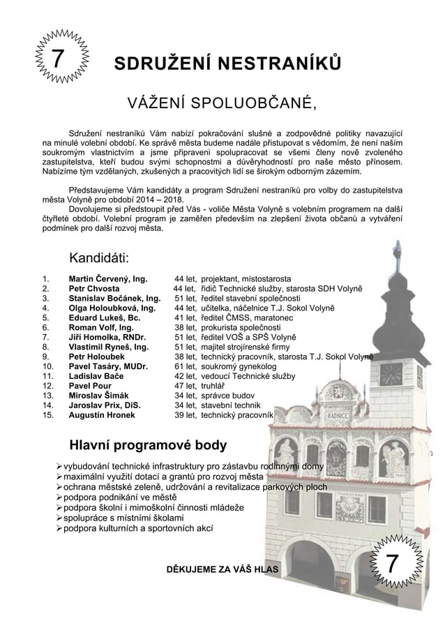 Volební program SN 2014 | PDF