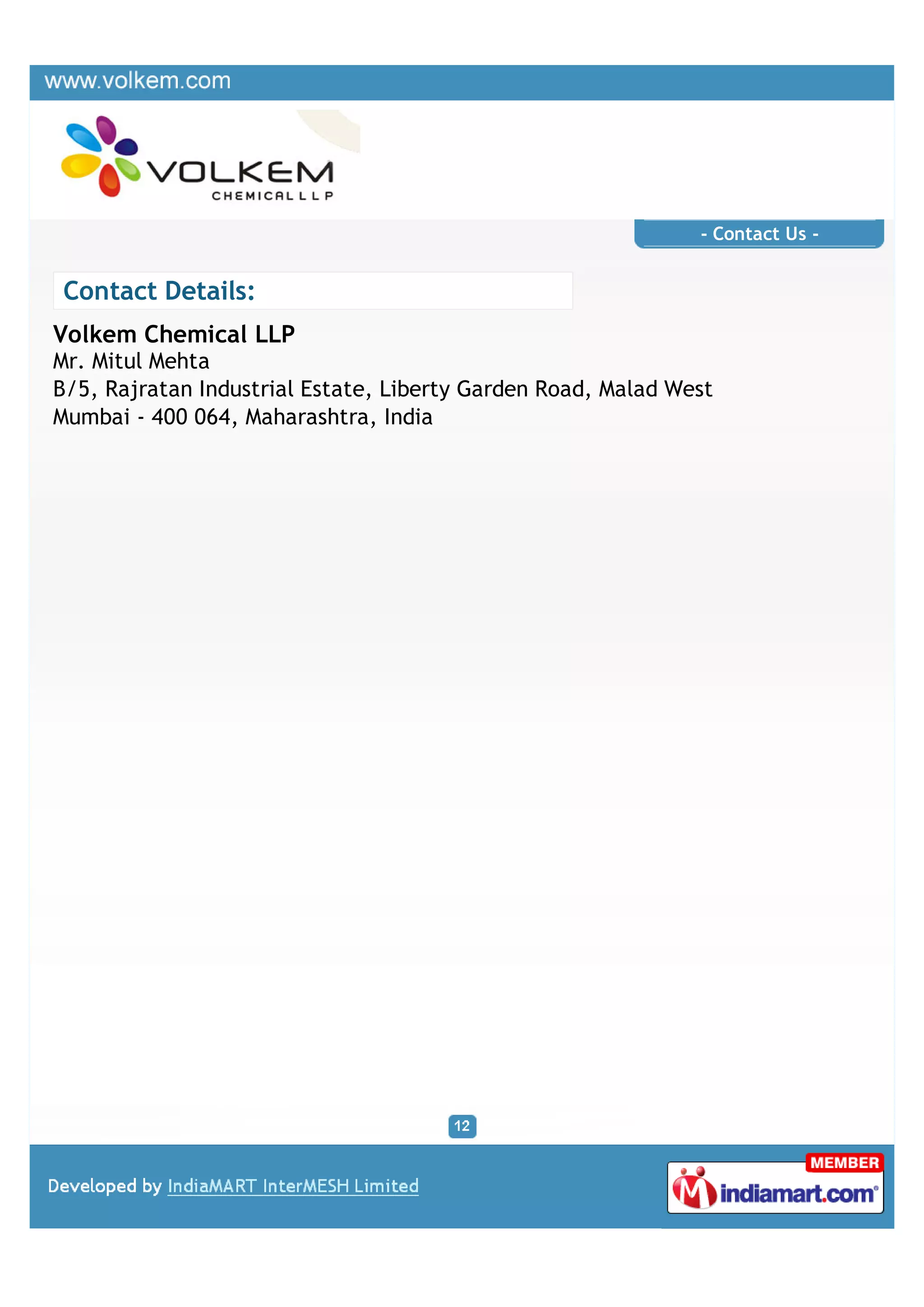 Volkem Chemical LLP, Mumbai, Acid Colour | PDF