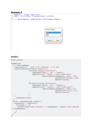 Some Examples in R. | PDF