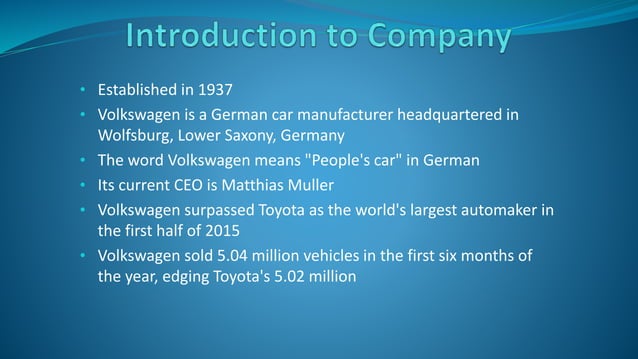 Volkswaagen scandal | PPTX | Automotive Industry | Industries