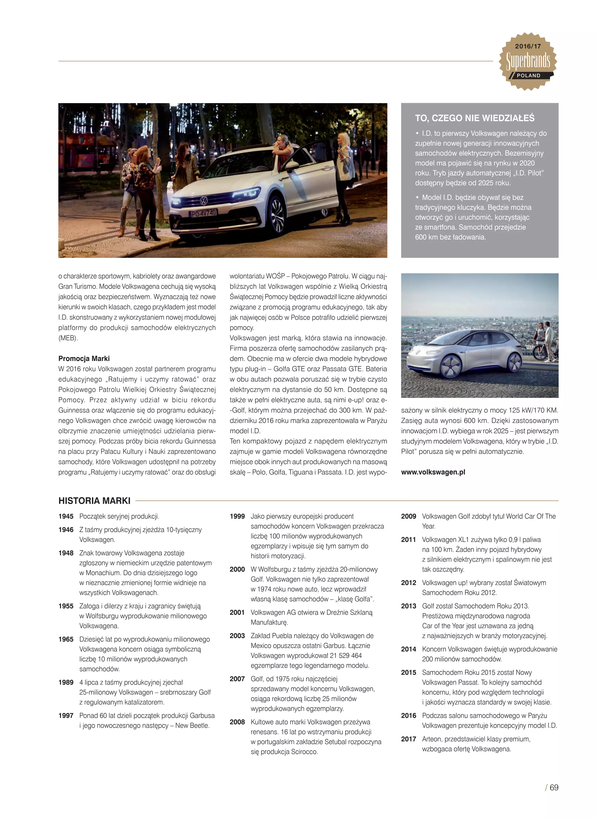 Case study marki Volkswagen z Albumu Superbrands Polska 2017 | PDF