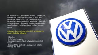 Volkwagen Dieselgate Crisis and Communication Strategies | PDF