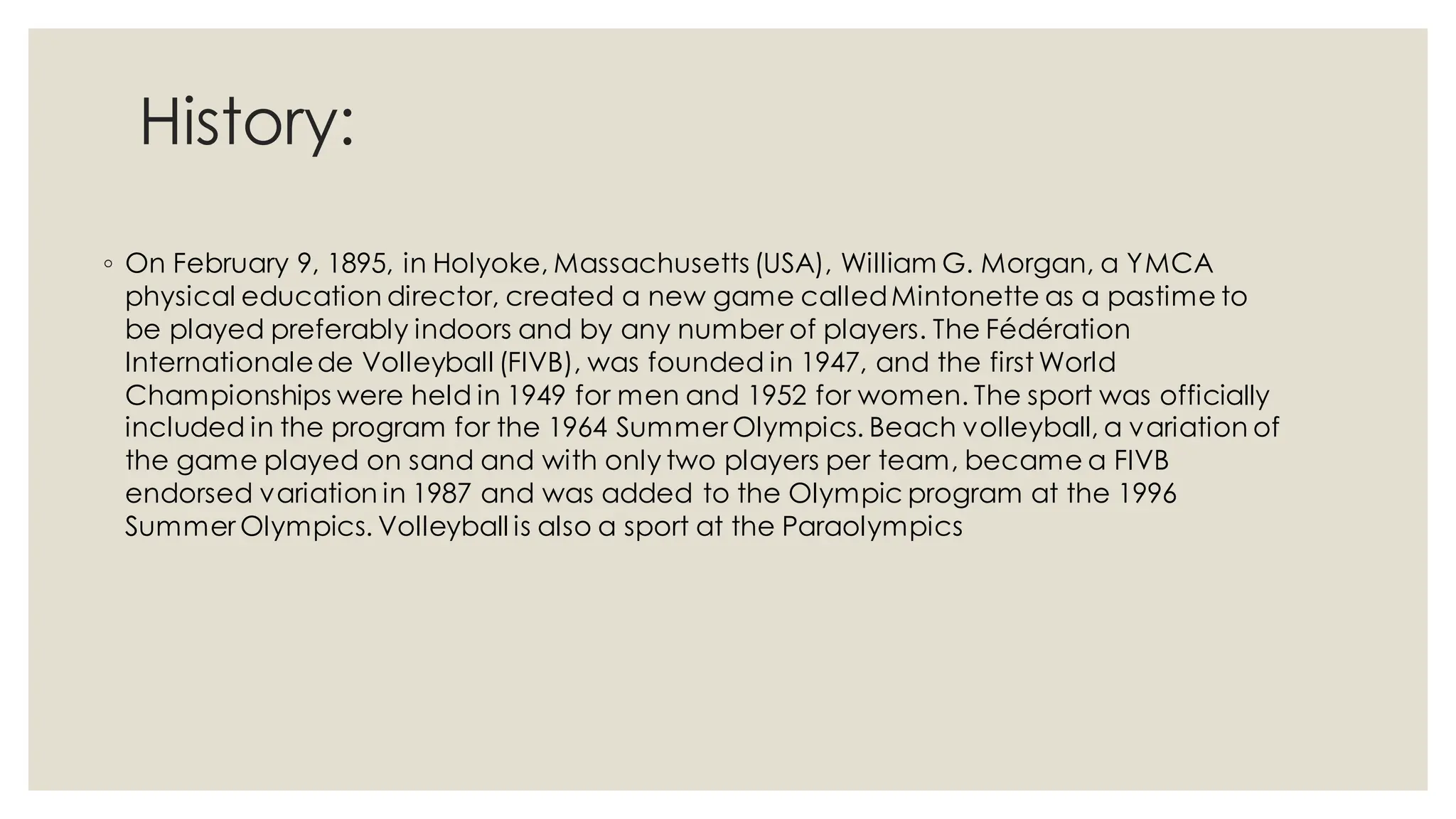 Volleyball history measurement and required play field | PDF
