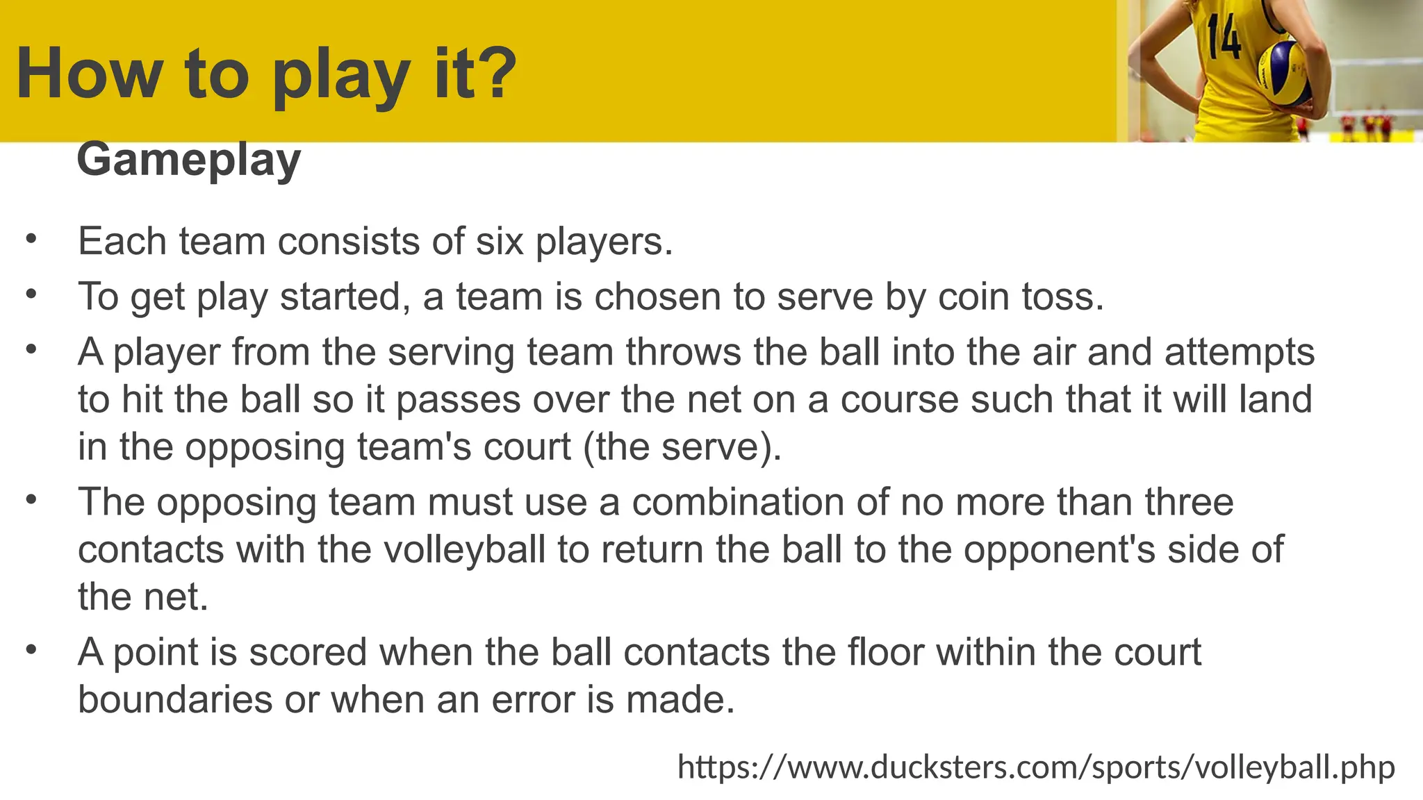 Volleyball Official Presentation in English | PPTX