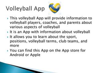 Volleyball App | PPT