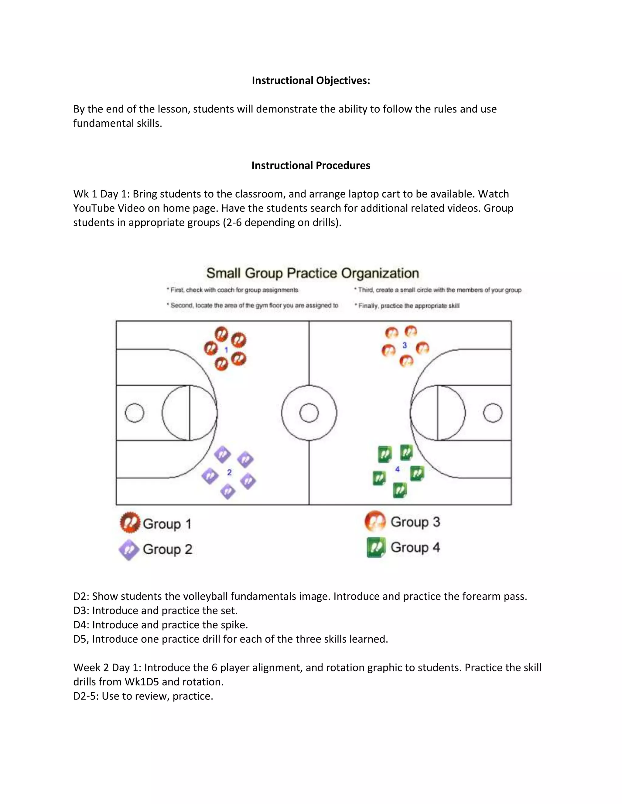 Volleyball lesson plan 1 | DOCX