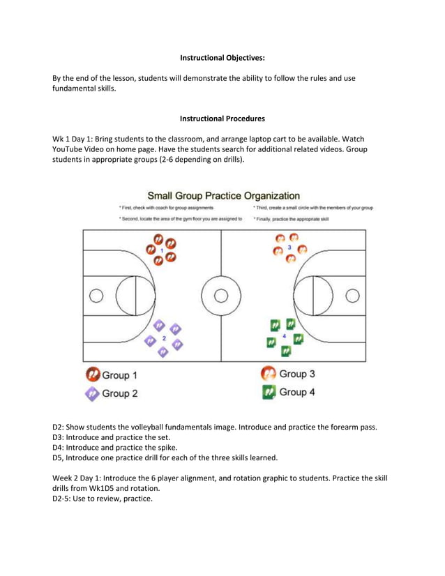 Volleyball lesson plan 1 | DOCX