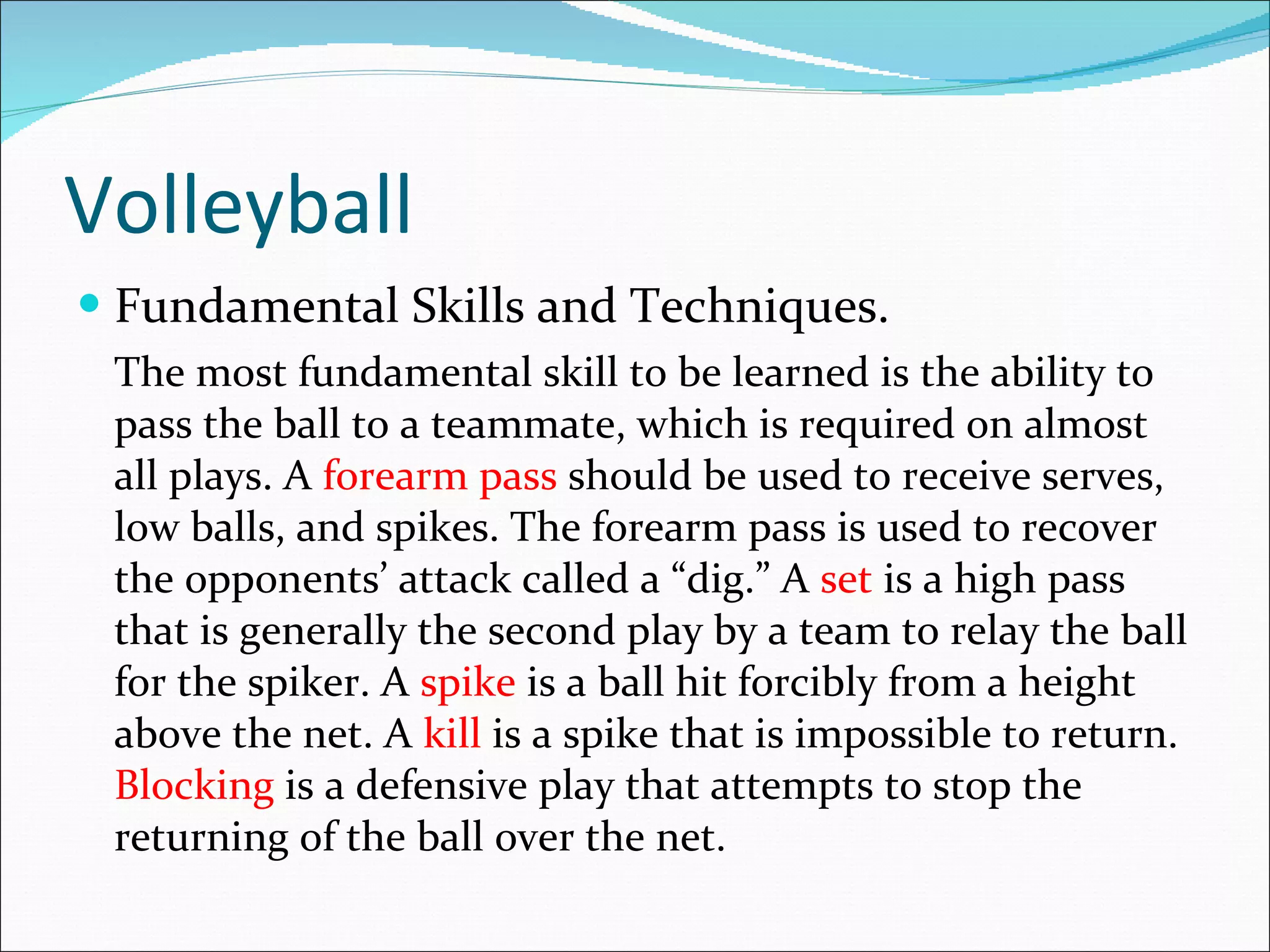 Volleyball skills | PPT