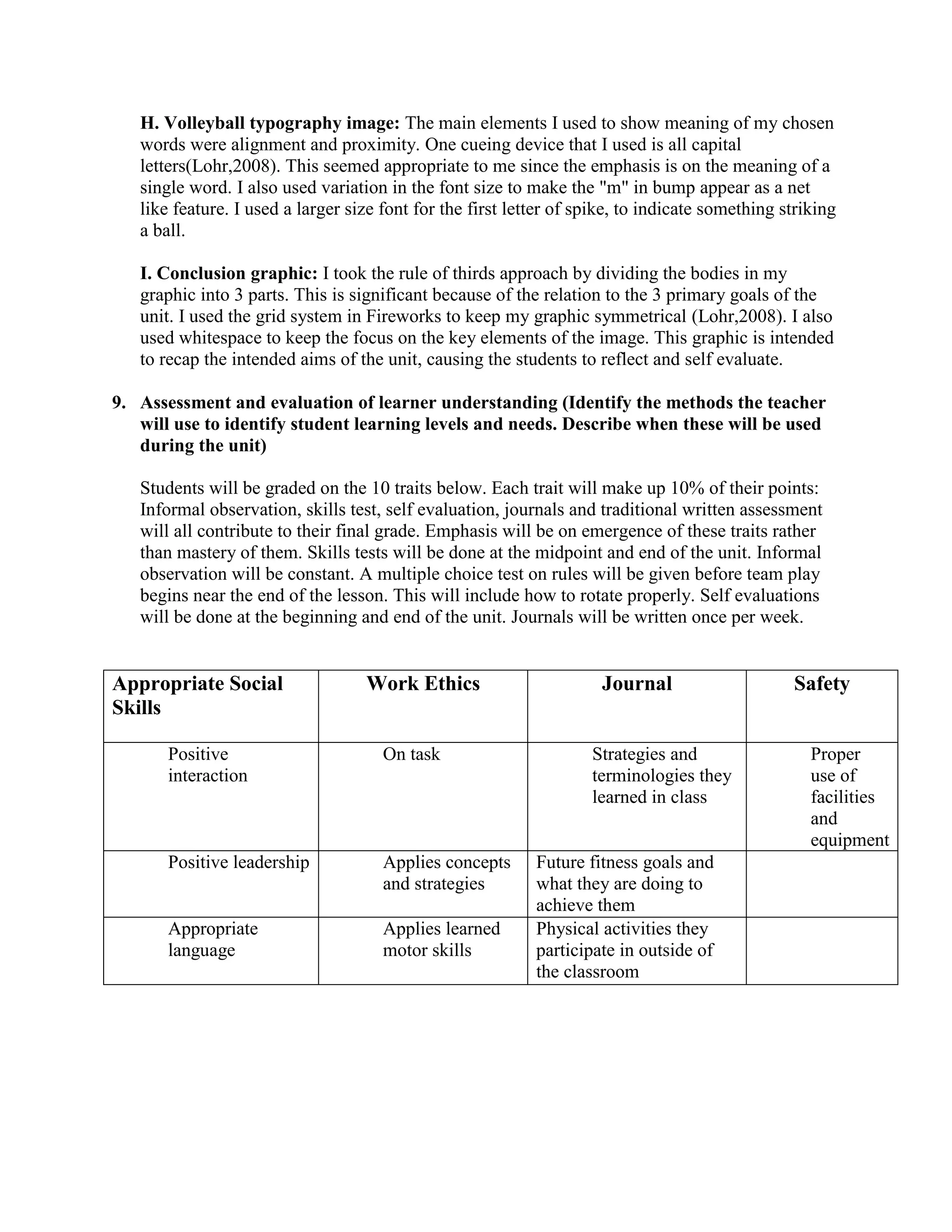 Volleyball unit justification | DOCX