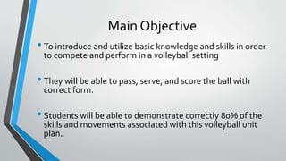 Volleyball unit plan | PPT | Free Download