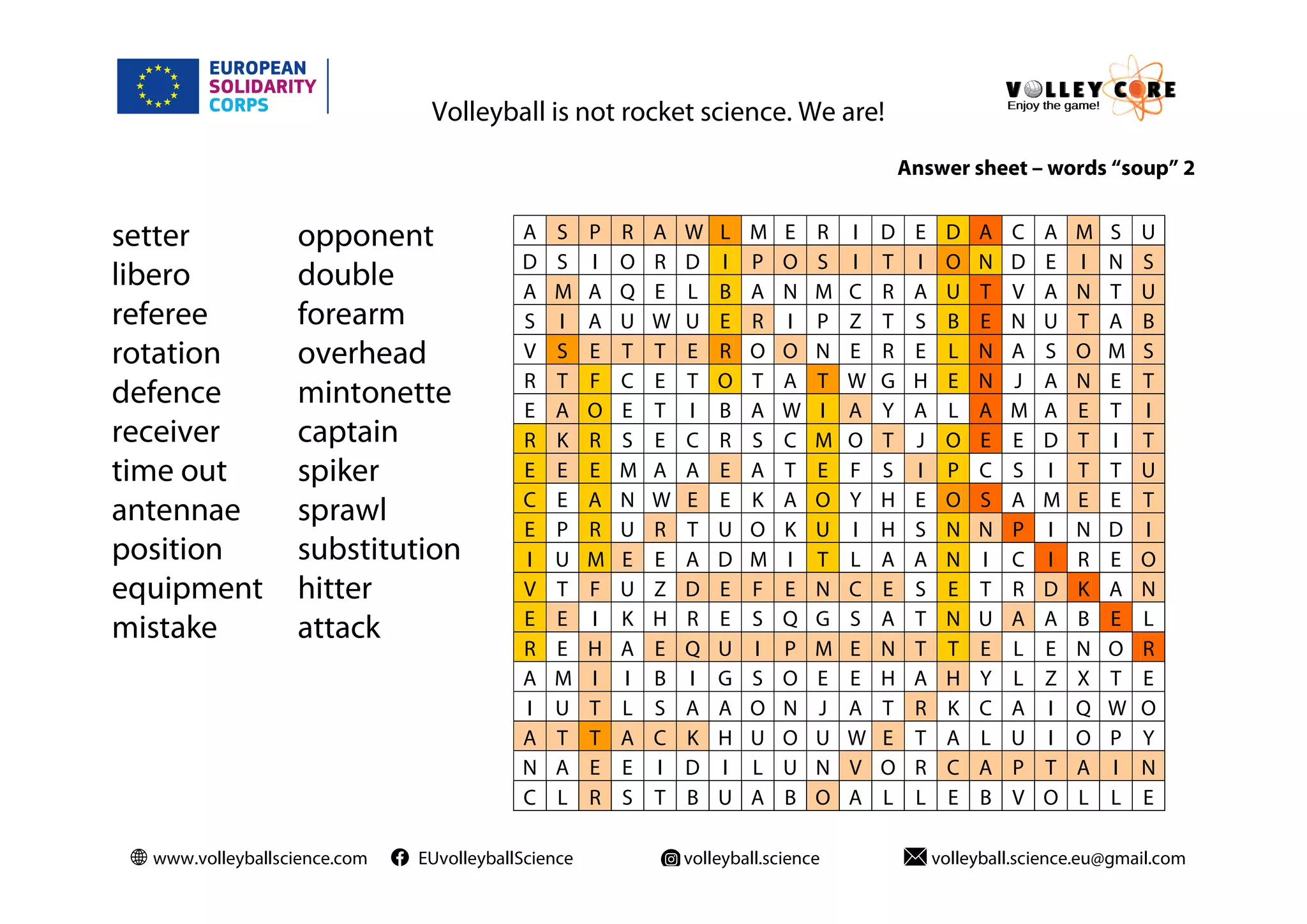 Volleyball vocabulary | PDF