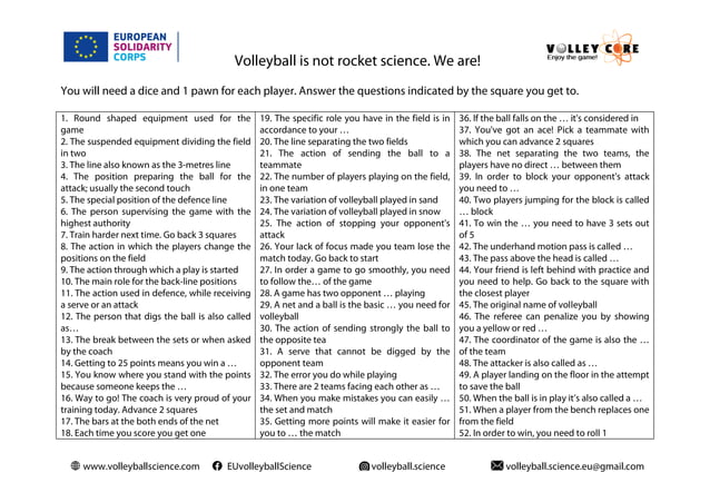 Volleyball vocabulary | PDF