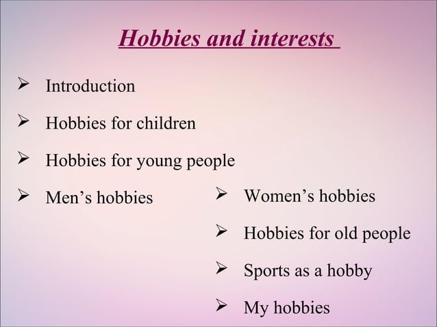 Volný čas - koníčky a záliby/Leisure time, hobbies, interests | PPT